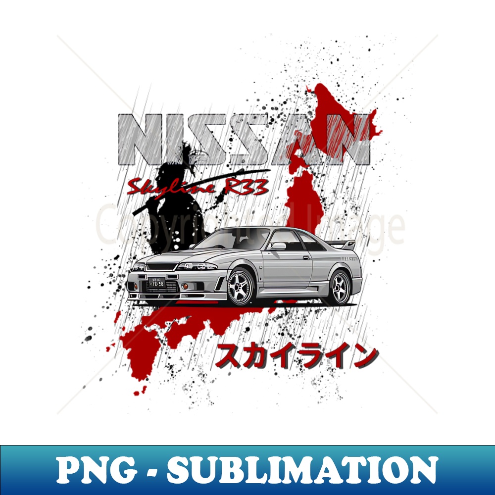 Nissan Skyline R33 GTR with samurai and Japan map JDM Car - | Inspire ...