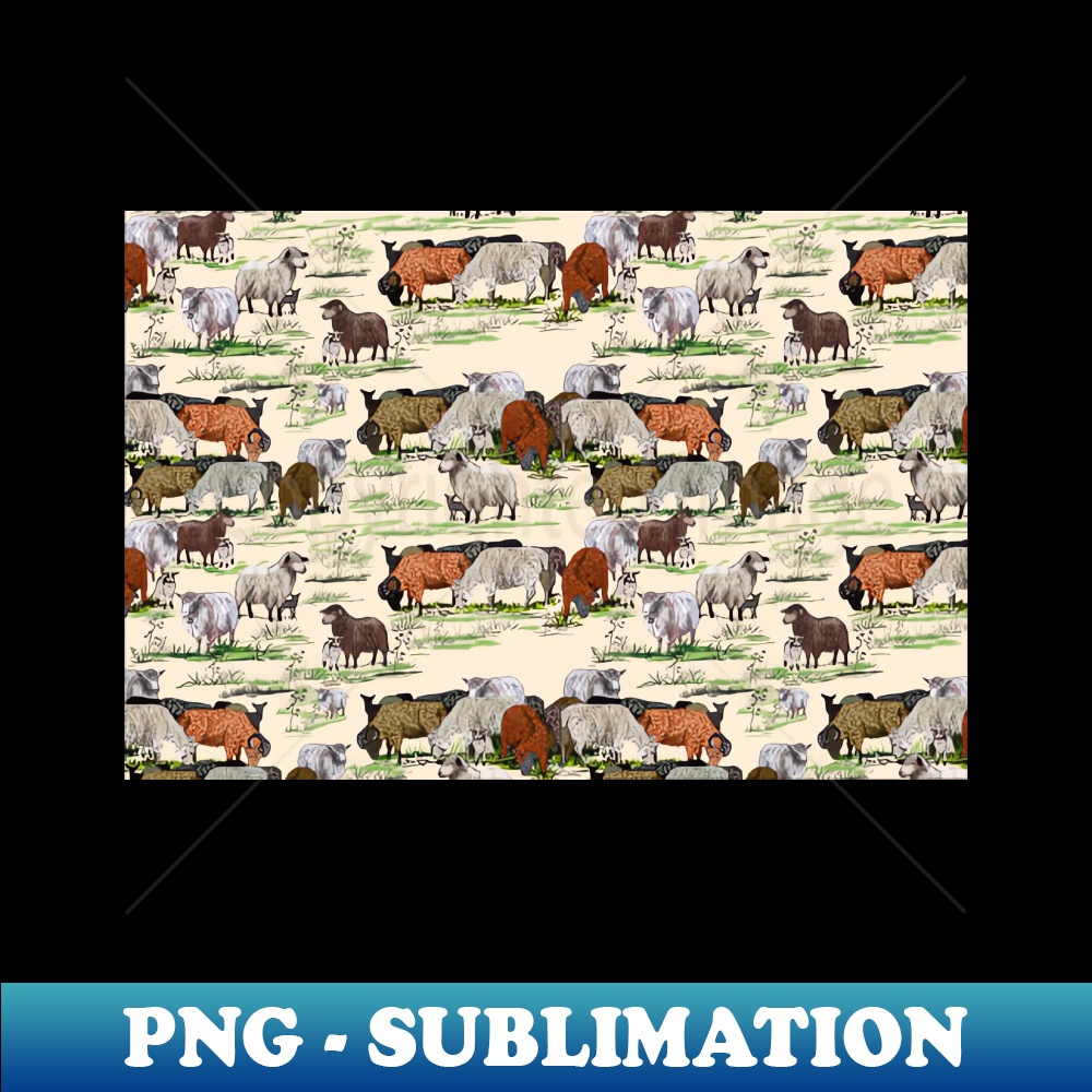 Sheep flock of Shetland sheep - Decorative Sublimation PNG F | Inspire ...