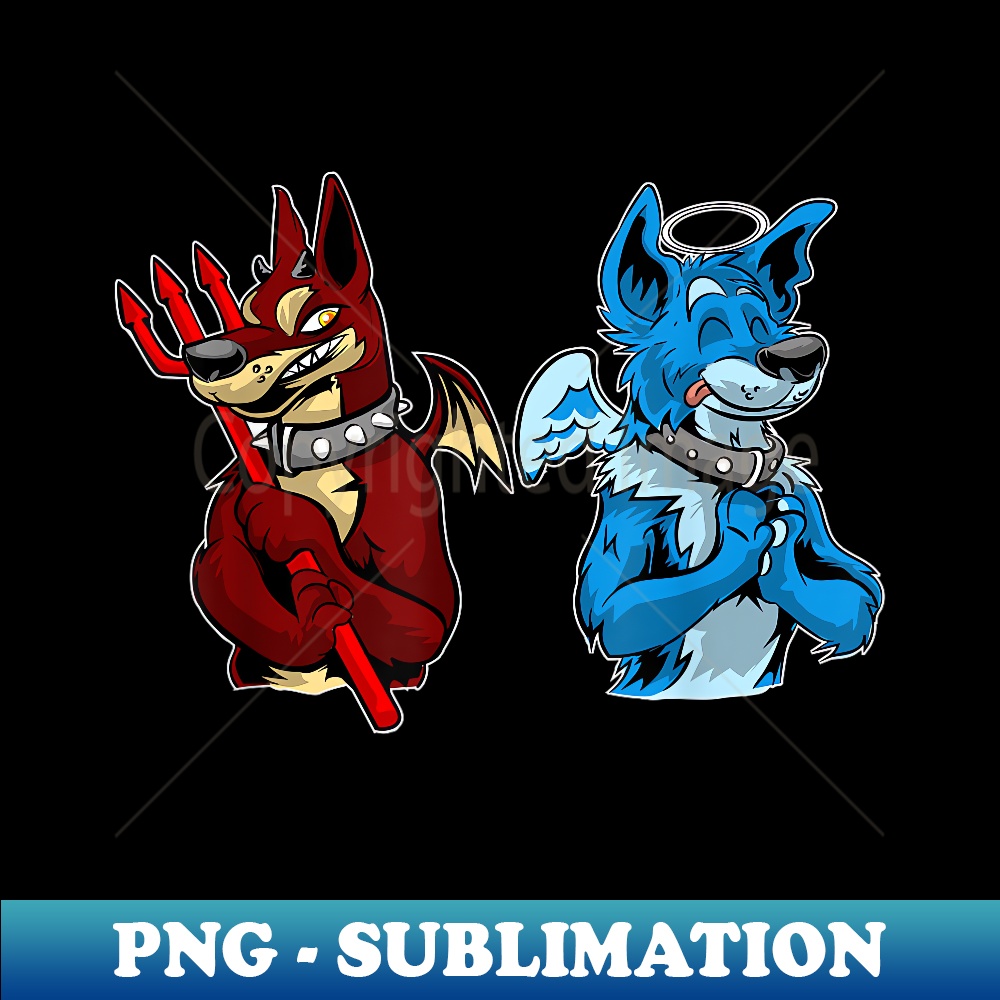 Angel Devil - Wolf Dog Furry - High-Resolution PNG Sublimati | Inspire ...