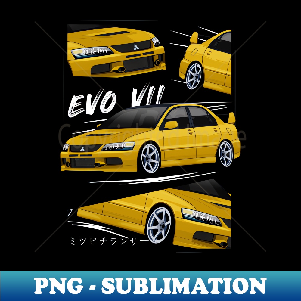 Yellow Mitsubishi Lancer Evolution VII EVO 7 Evo VII - Retro | Inspire ...