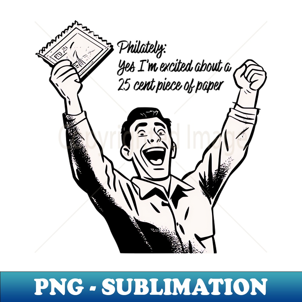 Funny Postage Stamp collecting cartoon - Instant PNG Sublima | Inspire ...