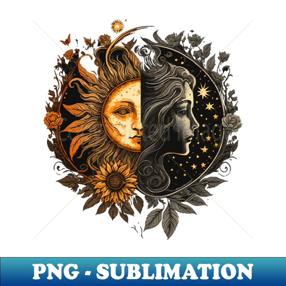 Sun and moon ang girl - Aesthetic Sublimation Digital File - - Inspire ...
