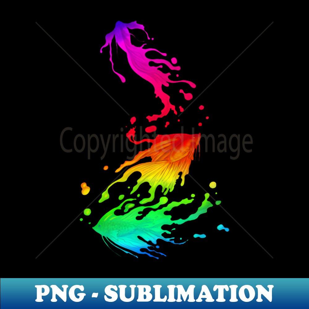 Rainbow Fighting Fish - Special Edition Sublimation PNG File | Inspire ...
