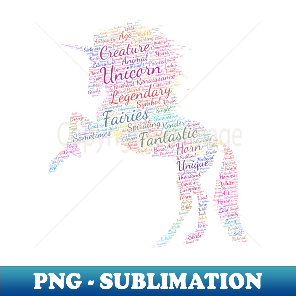 Unicorn Fantastic Legend Silhouette Shape Text Word Cloud - | Inspire ...