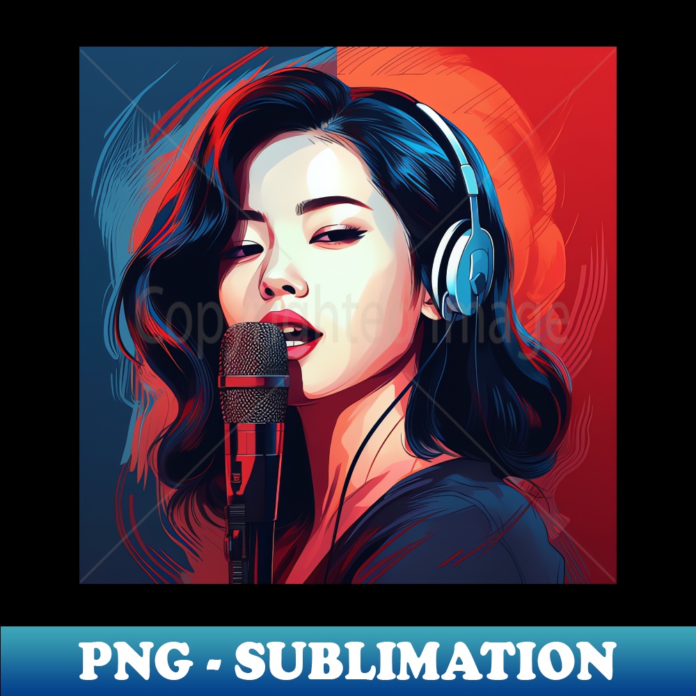 Vector Asian Girl singer - Unique Sublimation PNG Download - - Inspire ...