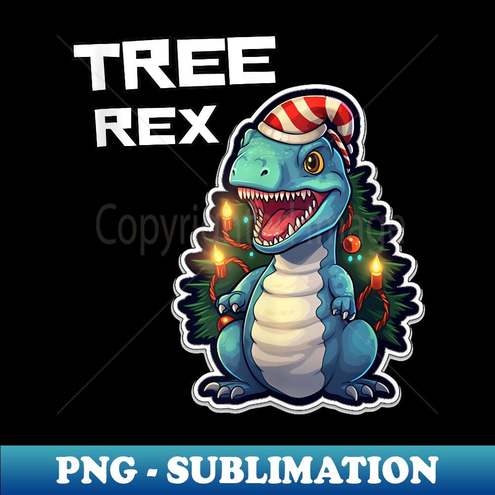 Tree Rex Funny Christmas Tree T Rex Dinosaur Santa Claus Hat | Inspire ...
