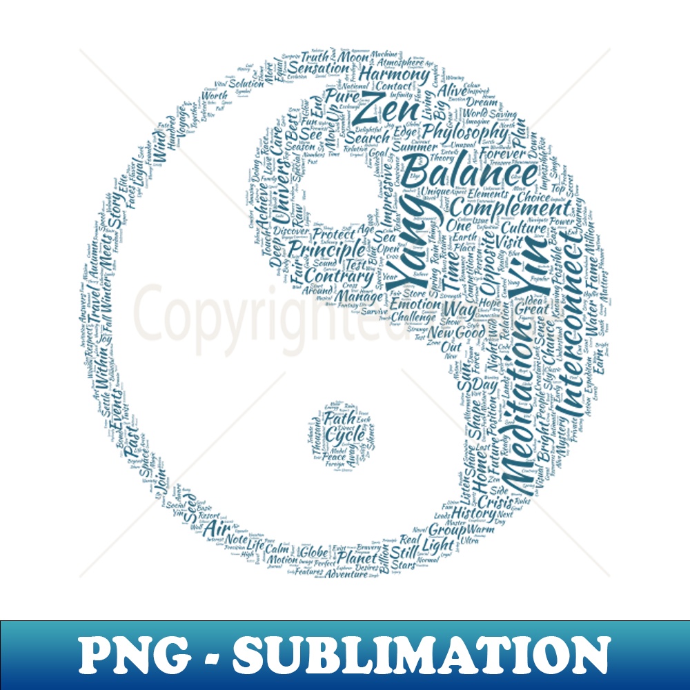 Yin Yang Silhouette Shape Text Word Cloud - PNG Transparent - Inspire ...