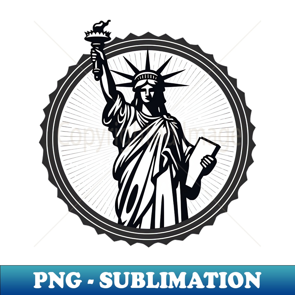 Black and white Statue of Liberty Emblem - High-Quality PNG | Inspire ...