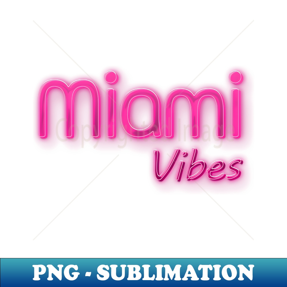 miami vibes 3d neon glowing text - Signature Sublimation PNG | Inspire ...