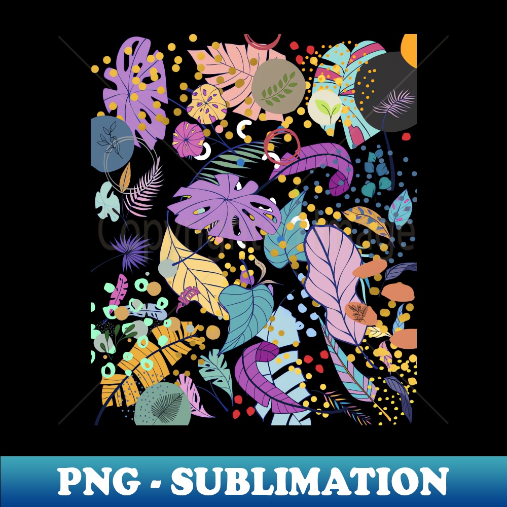 Colorful Leaves and Dots Pattern with black Background- Cool | Inspire ...