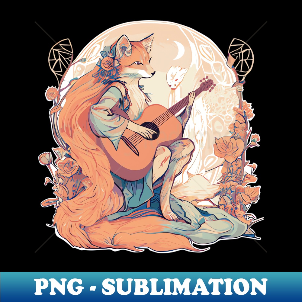 Vintage Cottagecore Fox Playing Acoustic Guitar - Modern Sub | Inspire ...