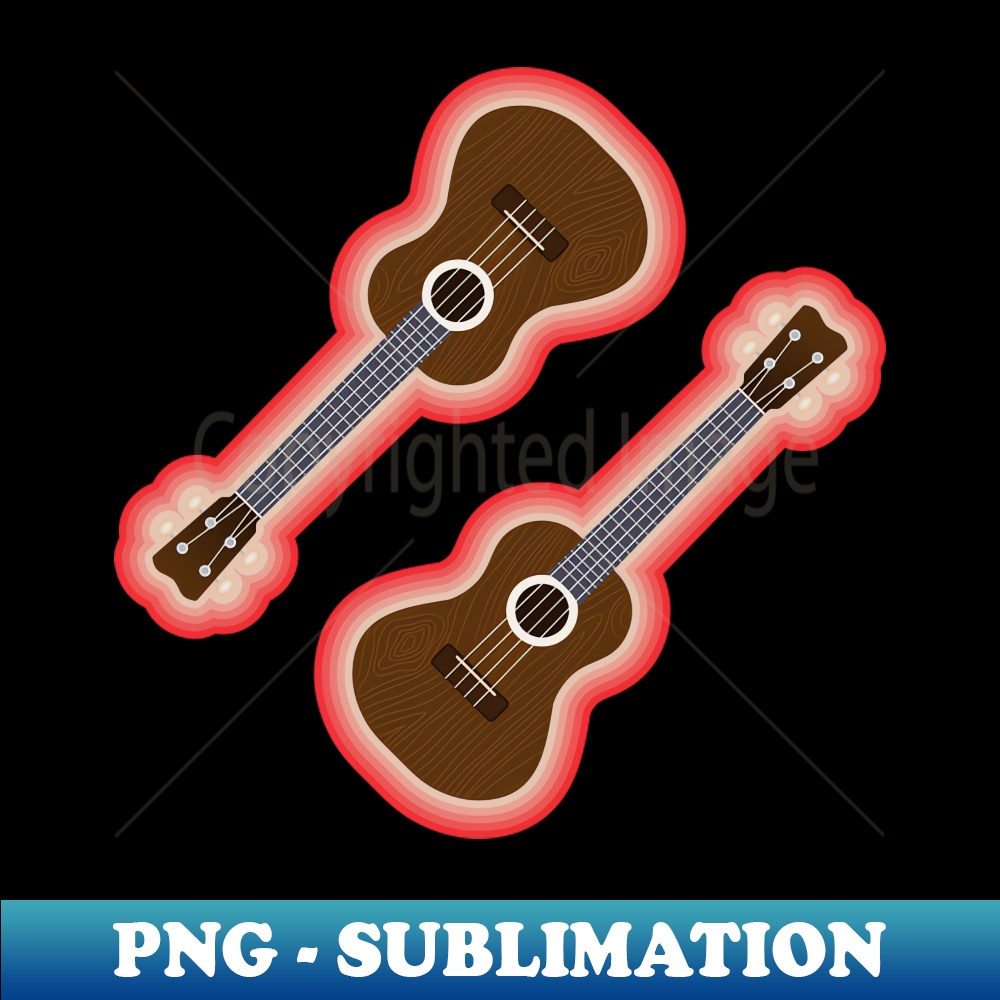 Ukulele with colourful border - PNG Transparent Sublimation | Inspire ...