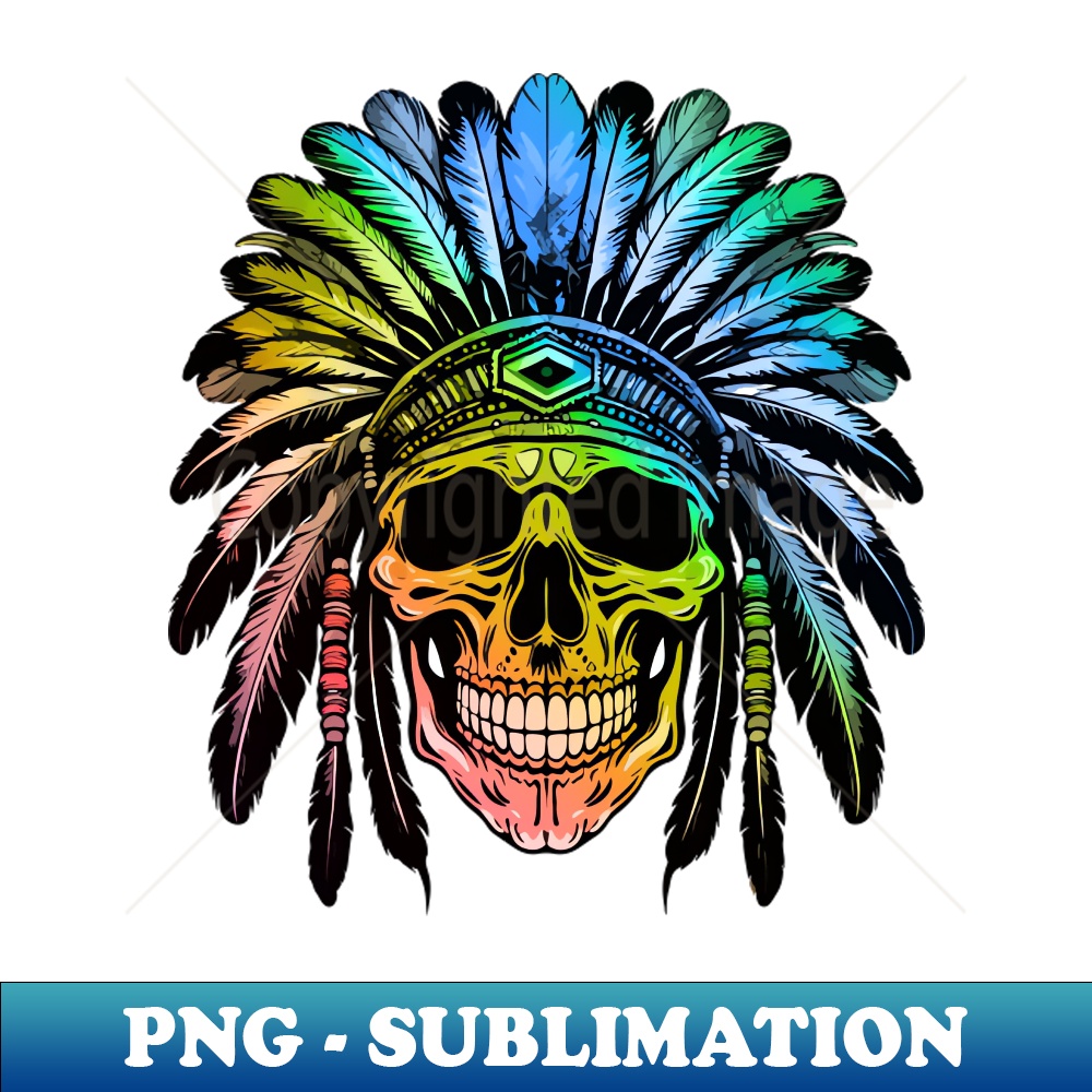 Apache Indian Chief Skull Symbol Colorful - Vintage Sublimat | Inspire ...