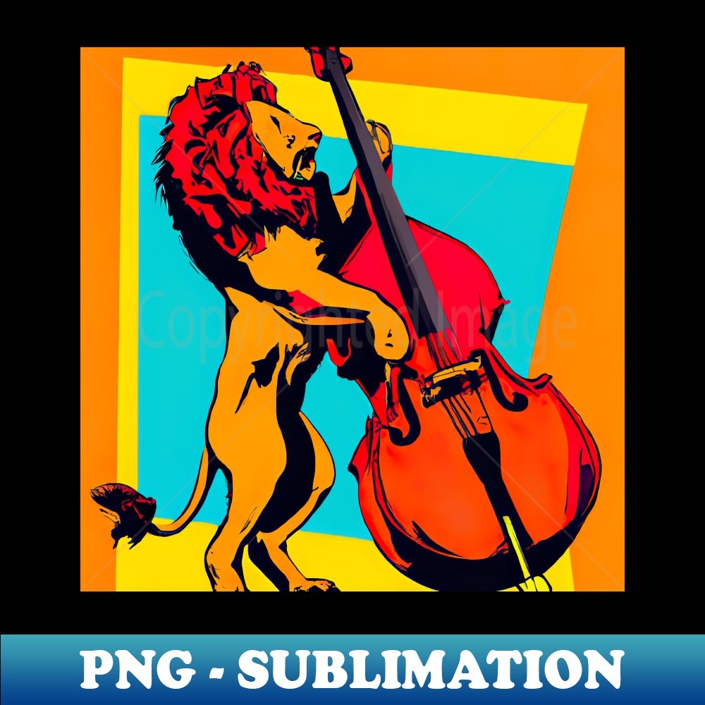 Lion rocking a stand up bass - Artistic Sublimation Digital | Inspire ...