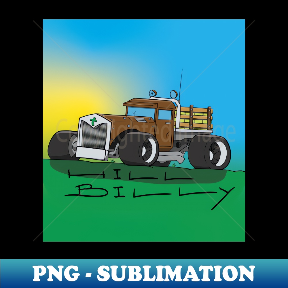 Hill Billy Hay Bale Truck Cartoon - Vintage Sublimation PNG | Inspire Uplift