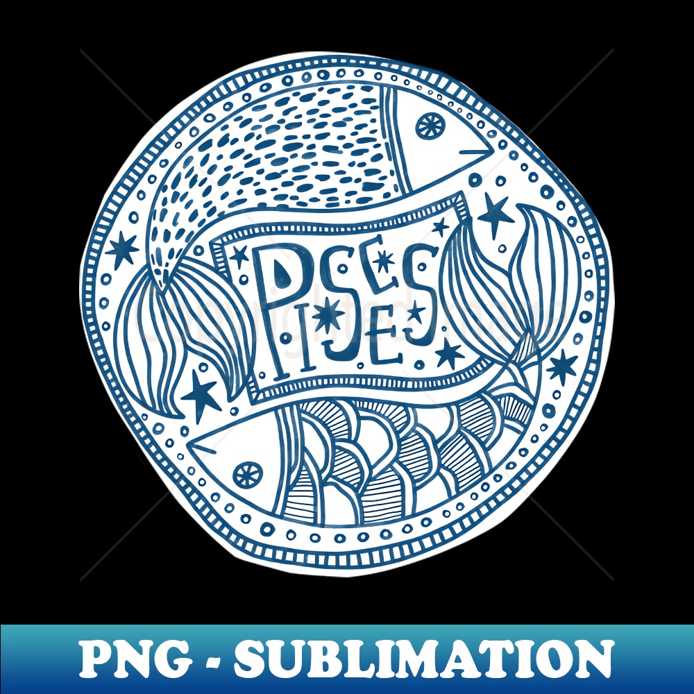 PISCES ZODIAC SIGN WATER ELEMENT - Vintage Sublimation PNG D | Inspire ...