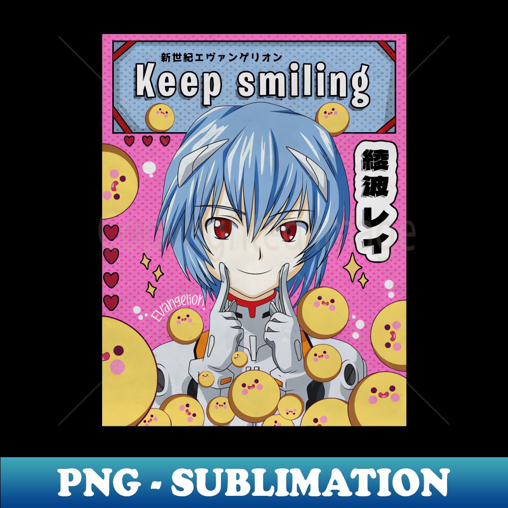KEEP SMILING - AYANAMI REI - PNG Transparent Sublimation Des | Inspire ...