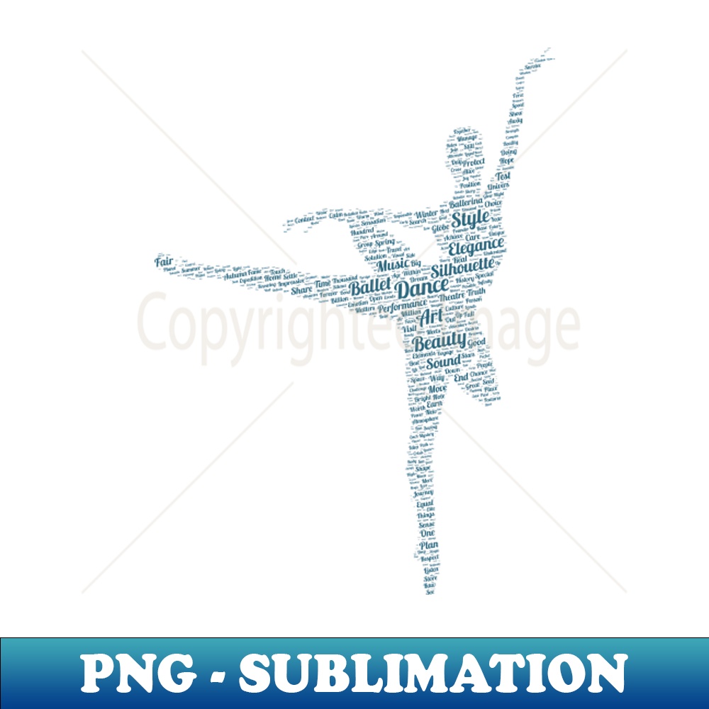 Ballet Dancer Silhouette Shape Text Word Cloud - Artistic Su | Inspire ...