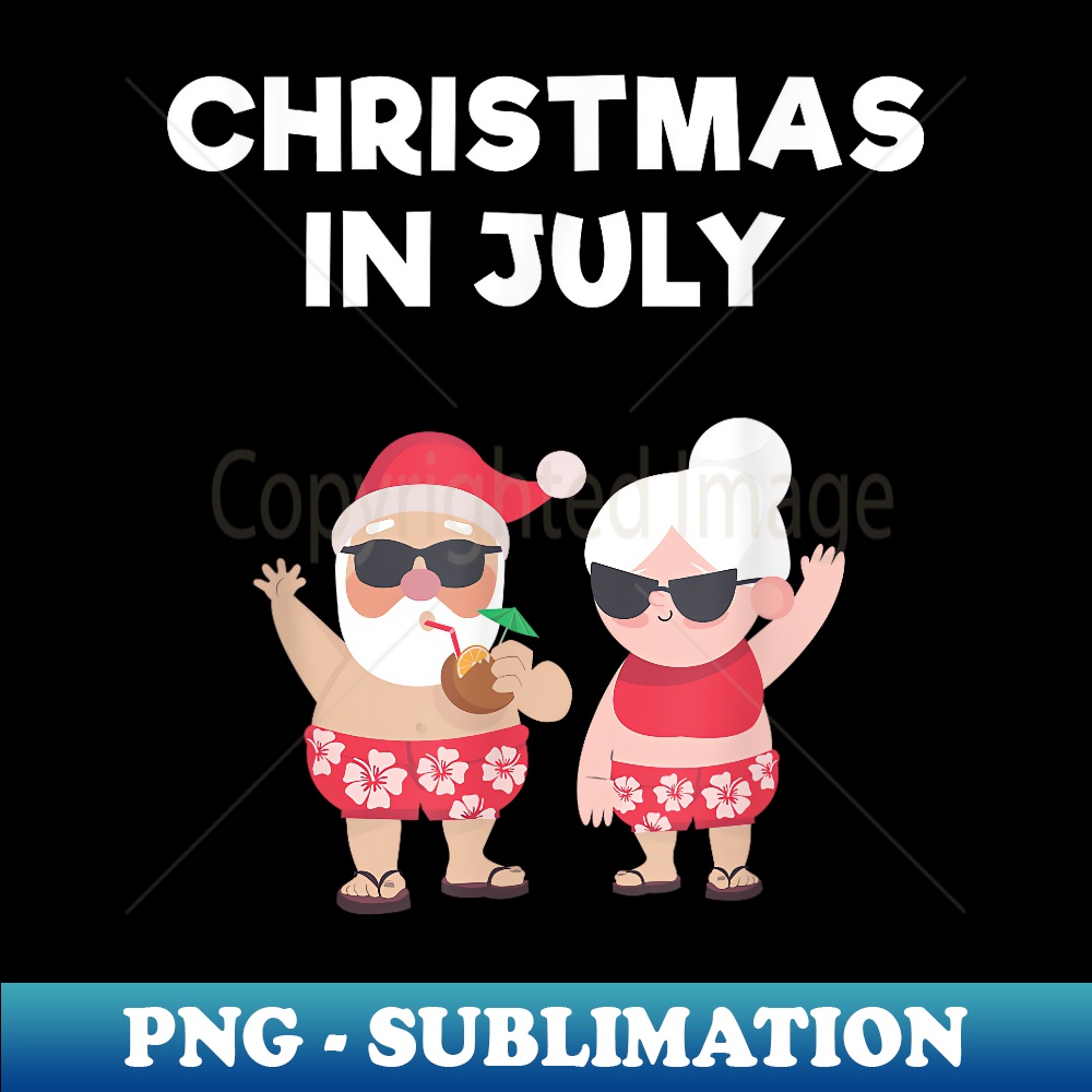 Christmas In July Funny Mr and Mrs Santa Claus Beach - Retro | Inspire ...