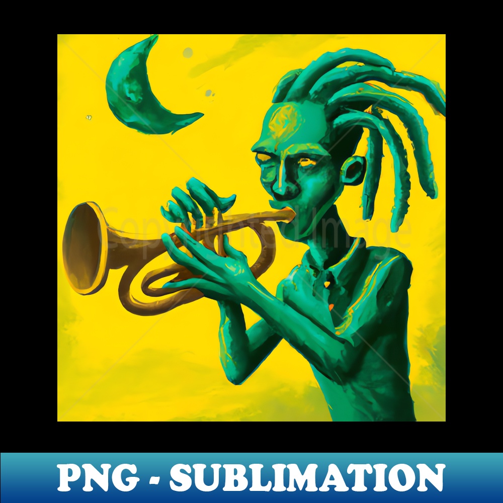 Surreal dreadlock alien playing trumpet - Exclusive PNG Subl | Inspire ...