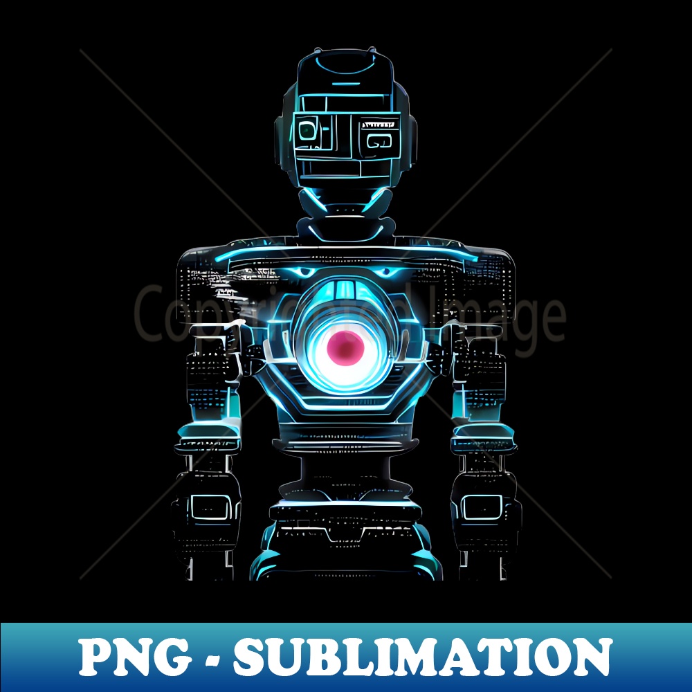 human robot with cyber central red eye - PNG Transparent Sub | Inspire ...