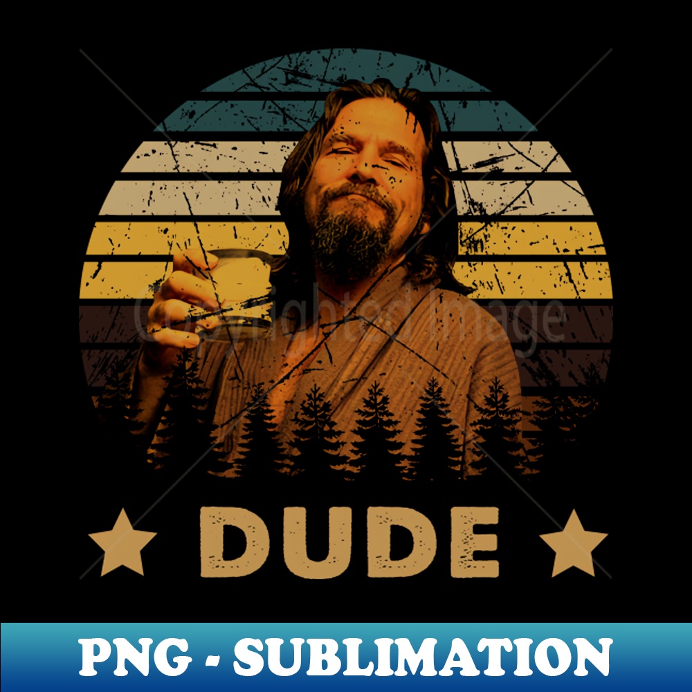 Classic Retro Big Lebowski Poster - Instant PNG Sublimation | Inspire ...