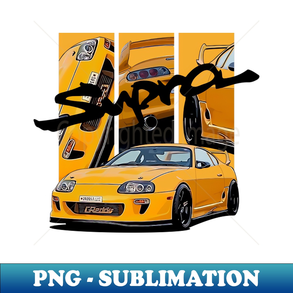 Toyota Supra MK4 Yellow JDM Car - PNG Transparent Digital Do - Inspire ...