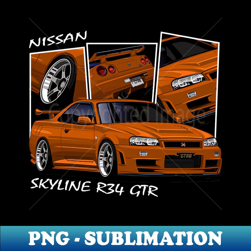 Nissan Skyline GTR R34 JDM Car - Signature Sublimation PNG F | Inspire ...