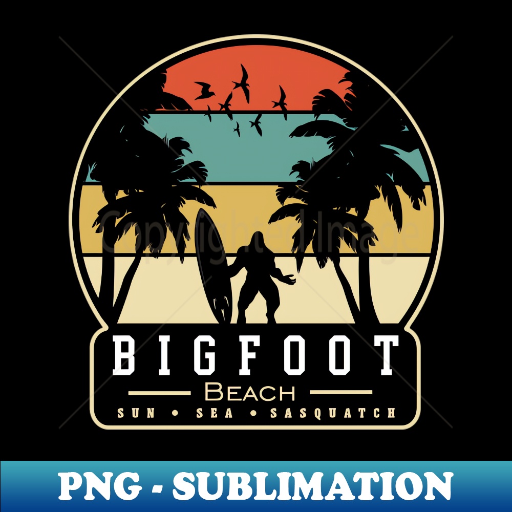 Bigfoot Beach Sand Sea Sasquatch Retro Surf Yeti Fun - Deco | Inspire ...