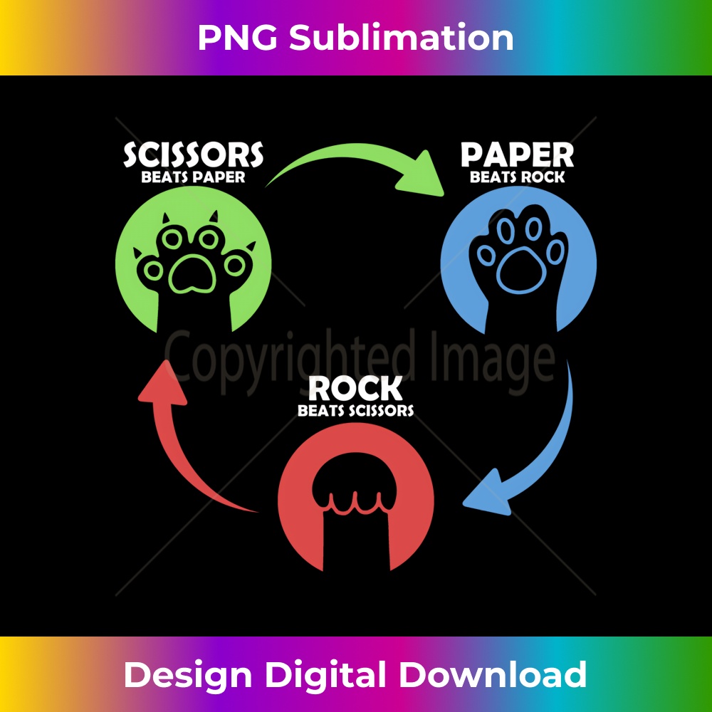 Rock Paper Scissors Hand Game Meme Animal Paw Cat Long Sleev | Inspire ...