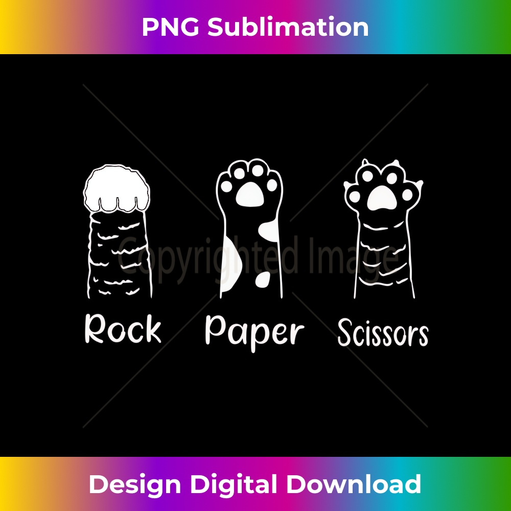 ROCK PAPER SCISSORS Hand Game Cute Paw Funny Cat Lover Long | Inspire ...