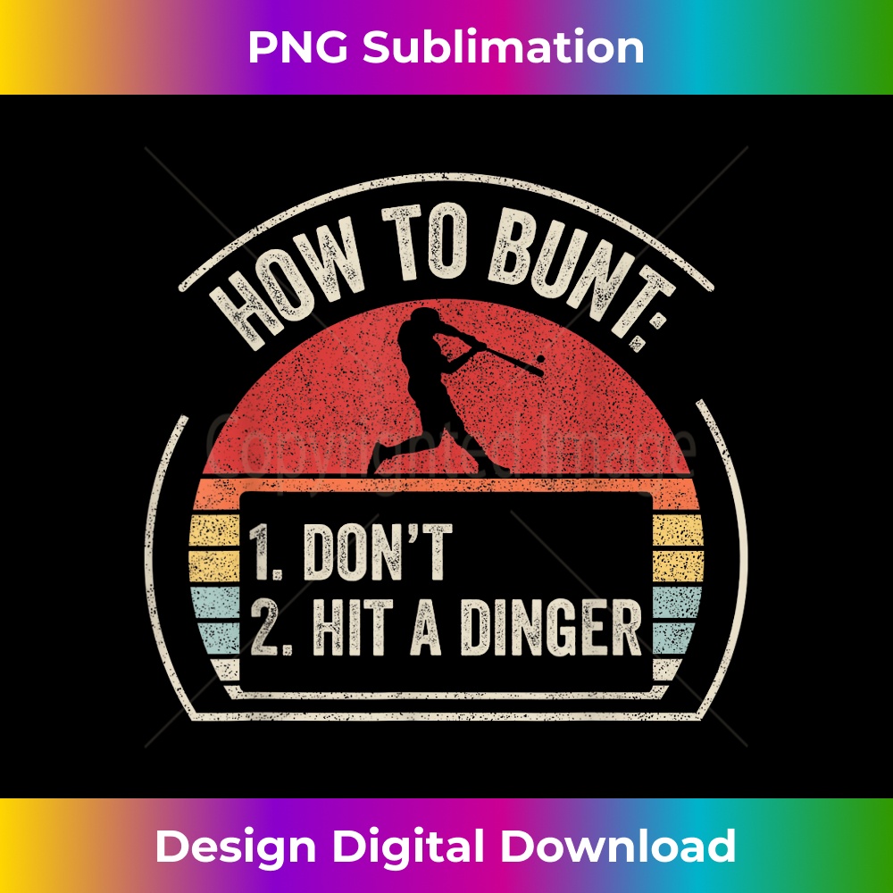 Vintage Retro How To Bunt Don't Hit A Dinger Funny Baseball | Inspire ...