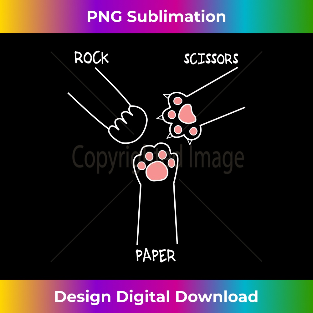 Cat Rock Paper Scissors Hand Game Cute Paw Funny Cat Long Sl | Inspire ...
