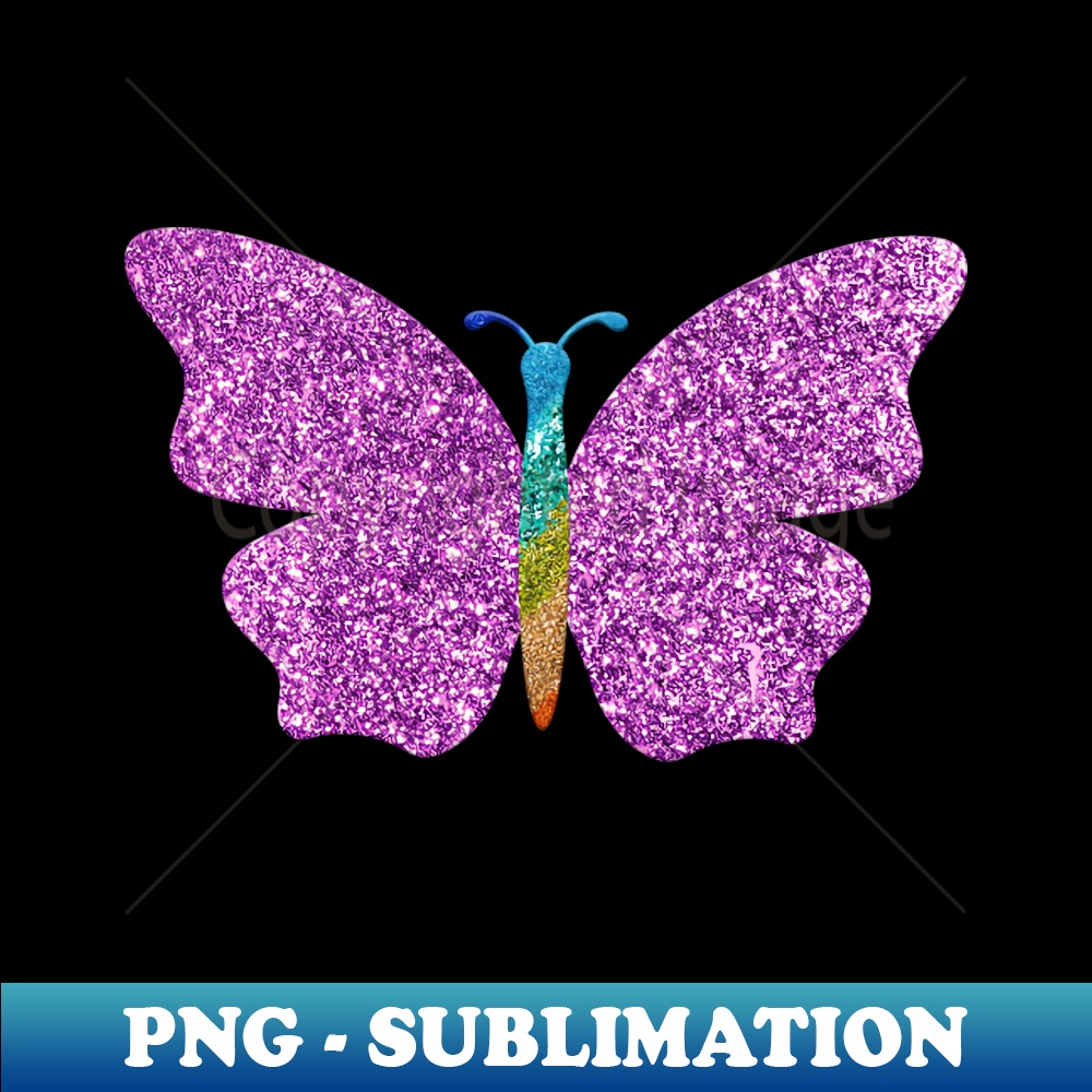 Faux glitter purple butterfly - Elegant Sublimation PNG Down | Inspire ...