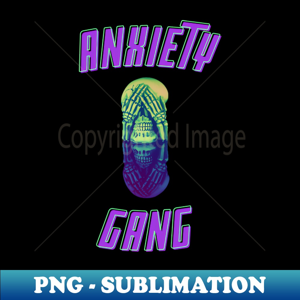 Anxiety Gang Skull covering eyes - Instant Sublimation Digit | Inspire ...