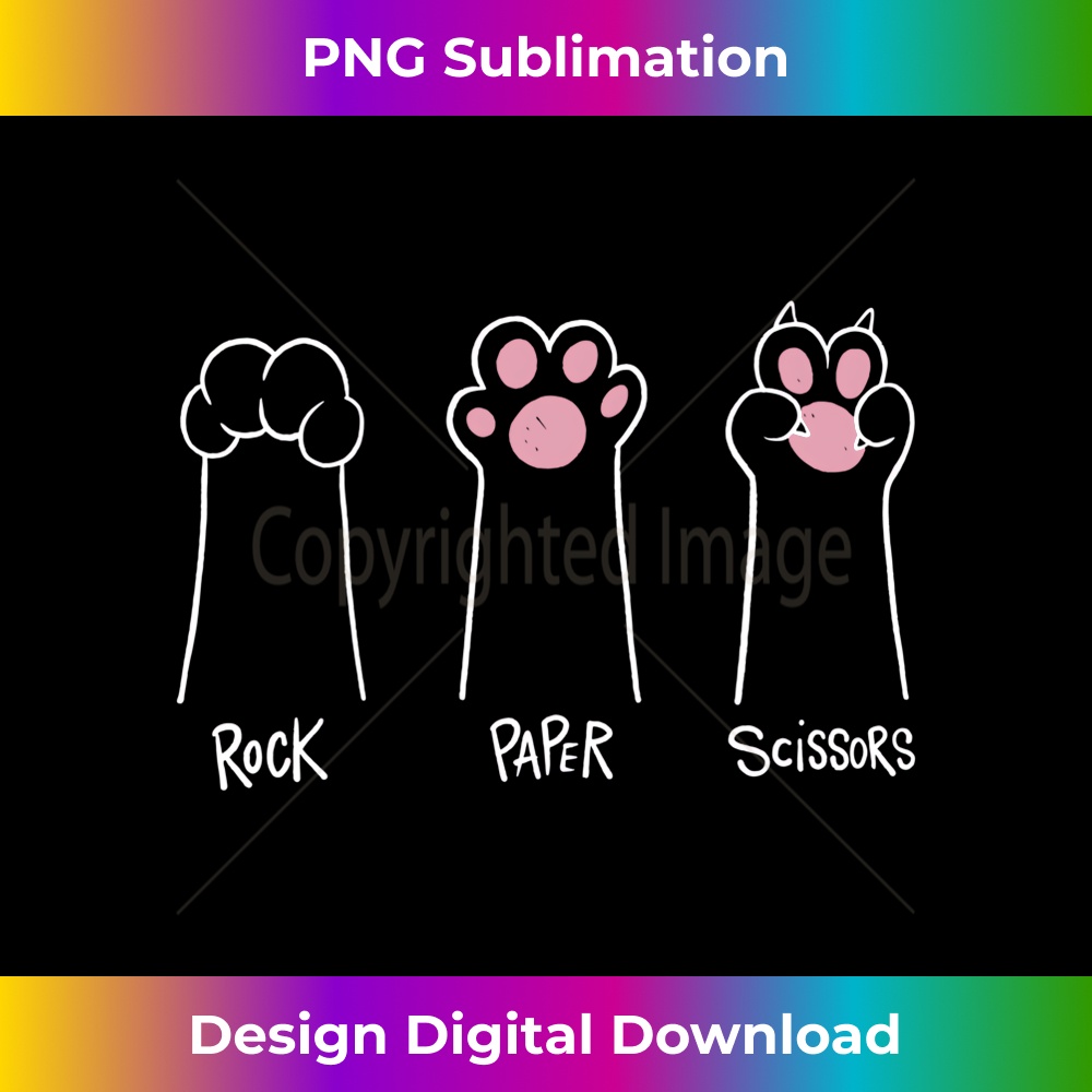 Rock Paper Scissors Cat Paws Funny Hand Game Cat Lovers Long | Inspire ...