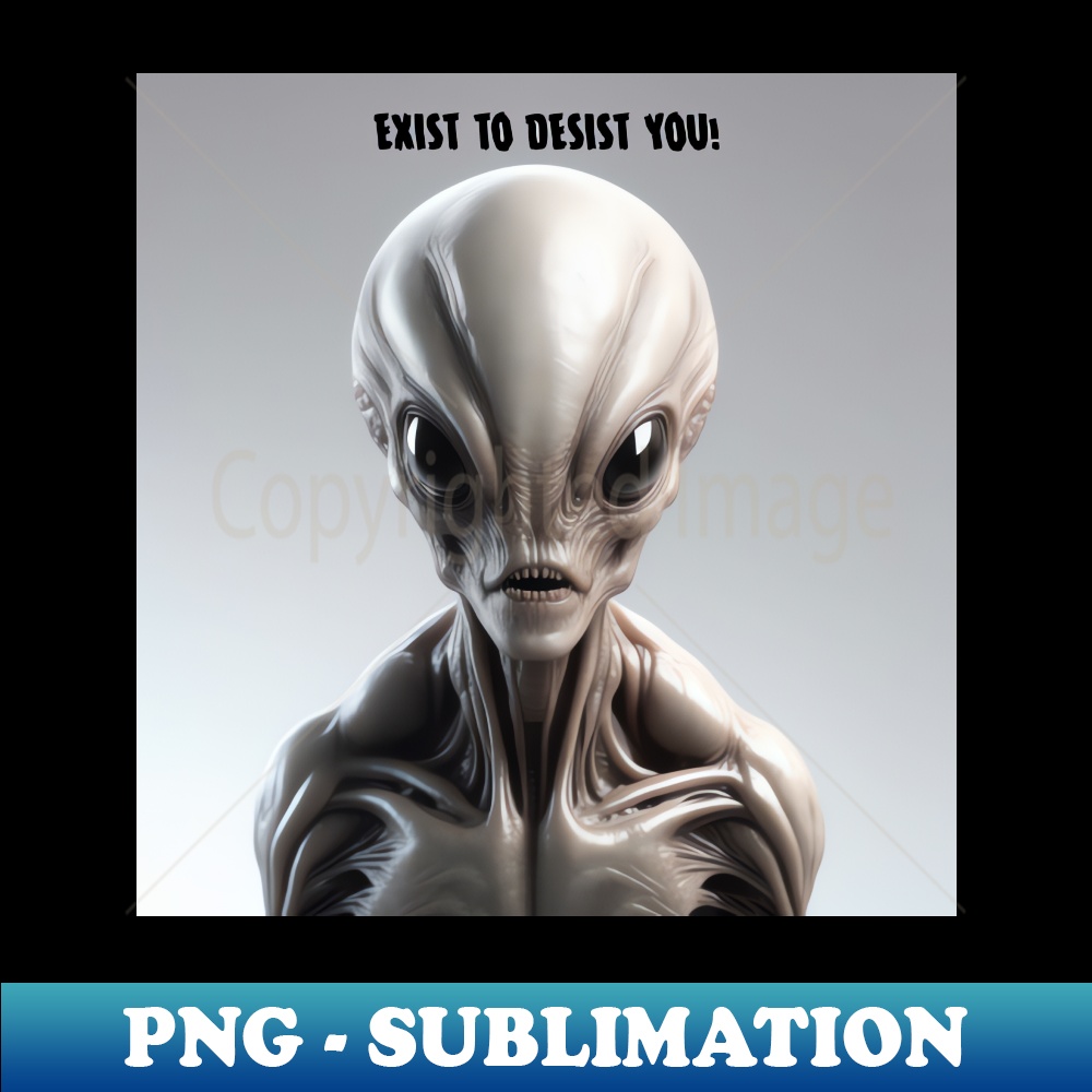 a gray realistic alien for print with funny text - Digital S | Inspire ...