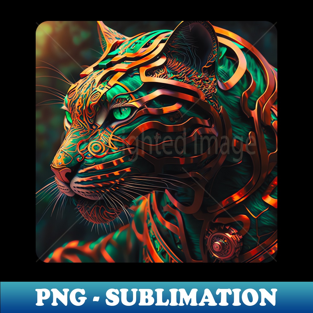 Realistic Tiger with Golden Skin Art - Unique Wildlife Illus - Inspire ...