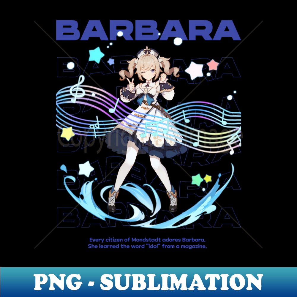 Barbara Genshin Impact - Instant Sublimation Digital Downloa | Inspire ...