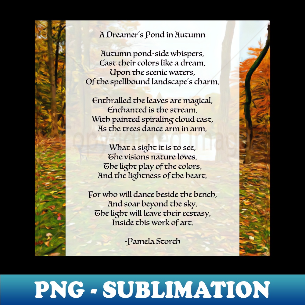 A Dreamers Pond in Autumn Poem - Digital Sublimation Downloa | Inspire ...