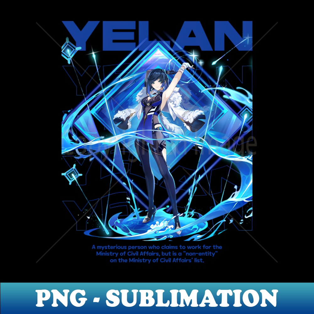 Yelan Genshin Impact - Vintage Sublimation PNG Download - Un | Inspire ...