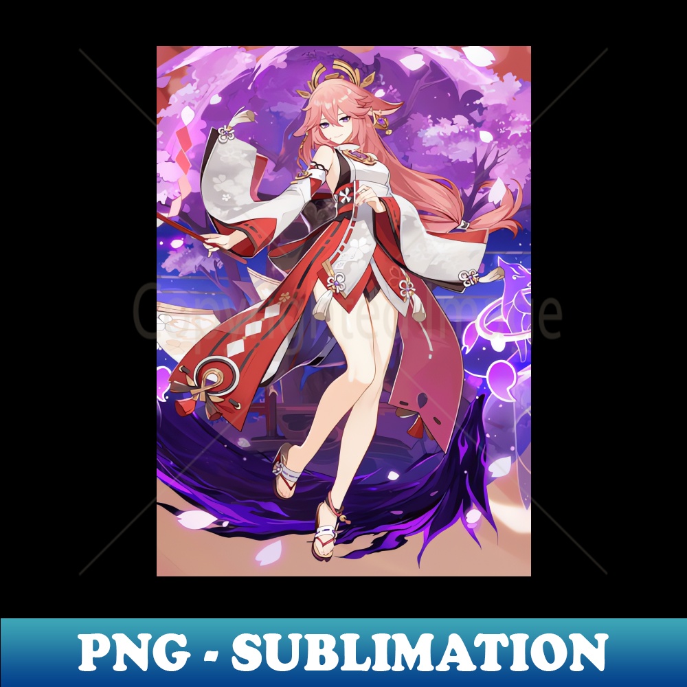 Yae Miko Genshin Impact - PNG Transparent Sublimation File - | Inspire ...