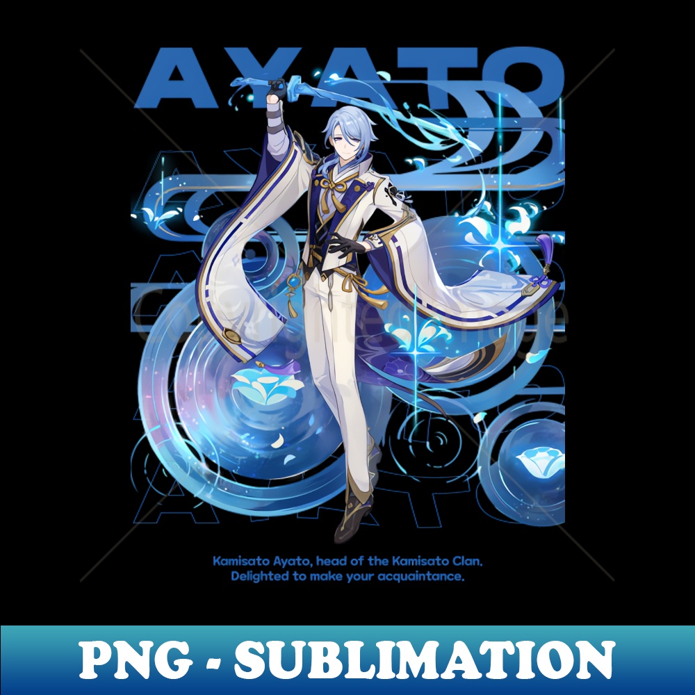 Ayato Genshin Impact - High-Resolution PNG Sublimation File | Inspire ...