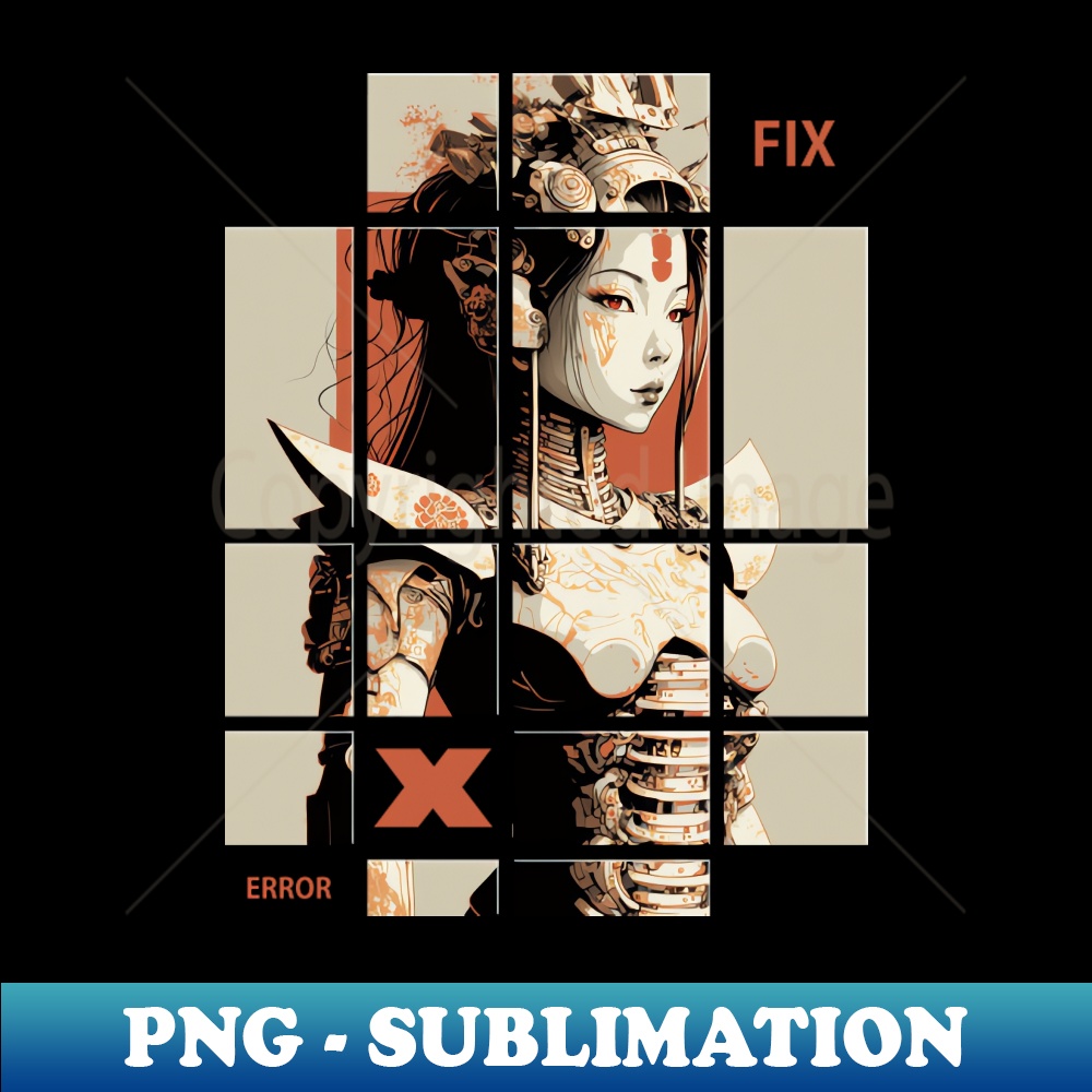 Japanese Cyborg Robot Tiles - Instant Sublimation Digital Do | Inspire ...