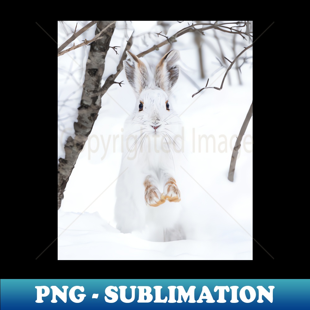 Snowshoe Hare in the snow - Retro PNG Sublimation Digital Do | Inspire ...