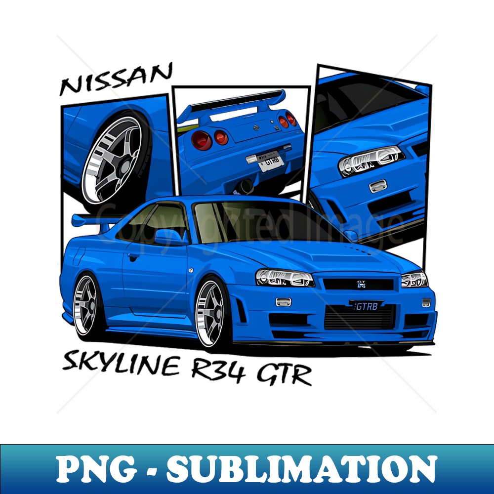 Nissan Skyline GTR R34 JDM Car - Premium PNG Sublimation Fil | Inspire ...