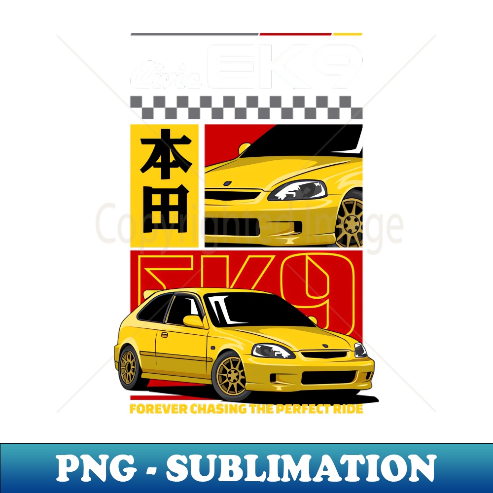 Iconic Civic Type R EK9 - Vintage Sublimation PNG Download - - Inspire ...