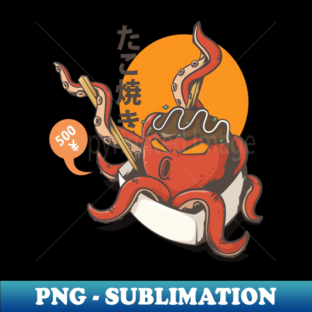 500 Yen Takoyaki Monster Japanese Traditional Art Style - Cr | Inspire ...