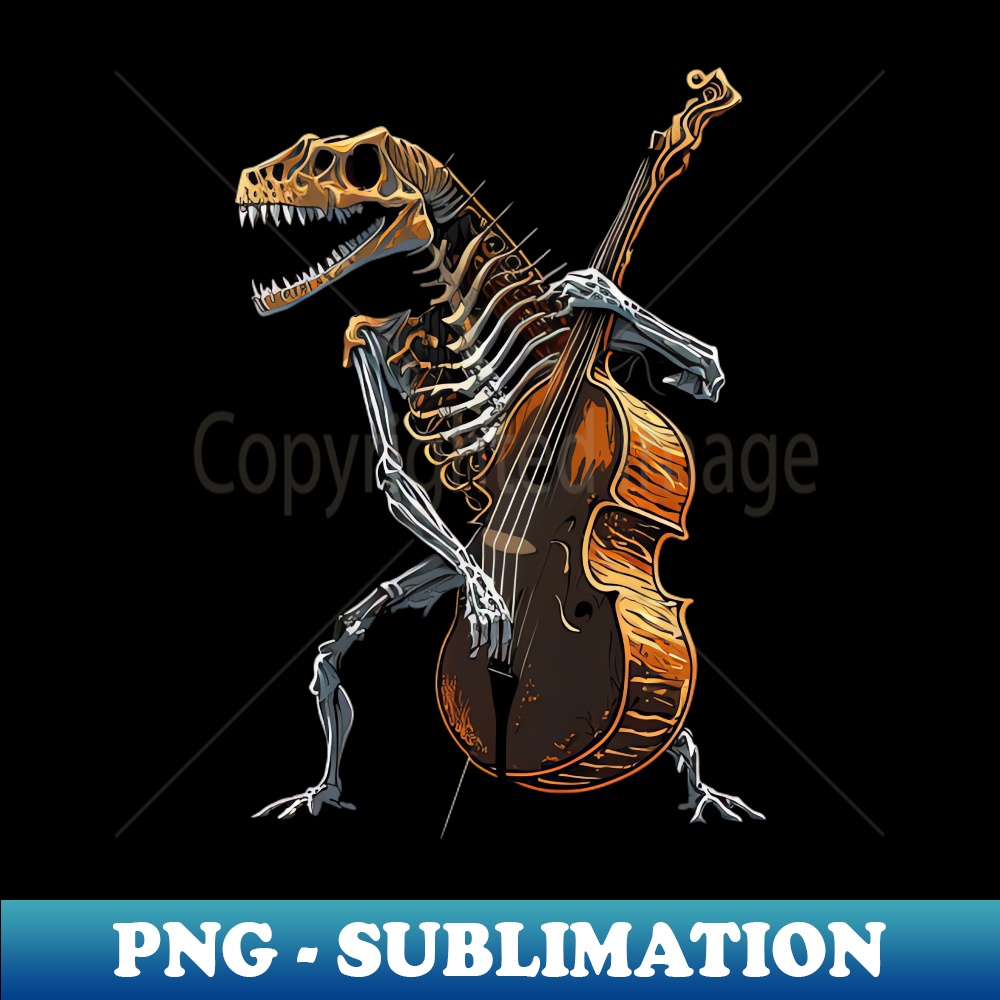 Roar to the Rhythm T-Rex Skeleton Playing an Upright Bass Co | Inspire ...