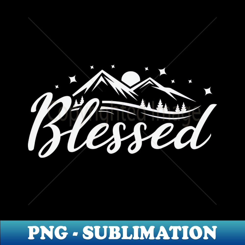 Blessed Cursive Calligraphy Script - Premium PNG Sublimation | Inspire ...